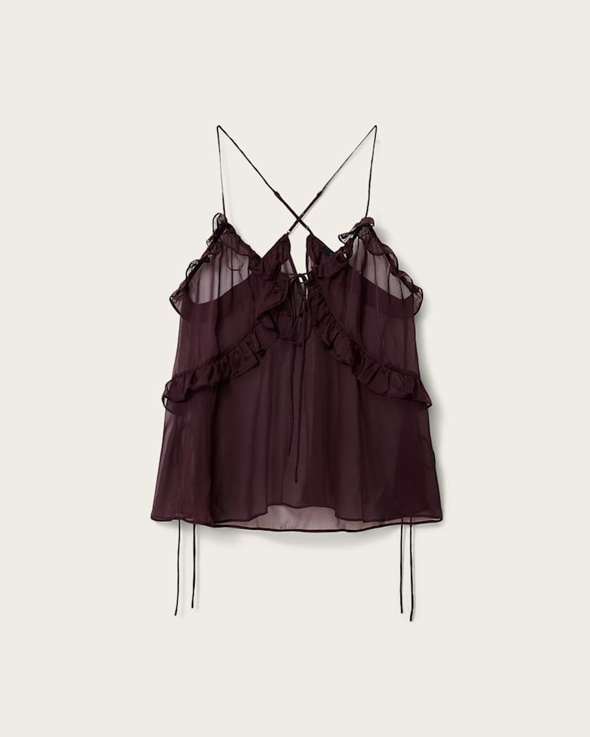 Nyx Silk Cami Top OXBLOOD RED | ALLSAINTS